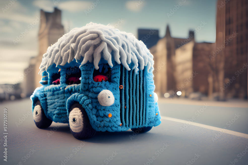 wool car on the street, generative AI Stock Illustration | Adobe Stock
