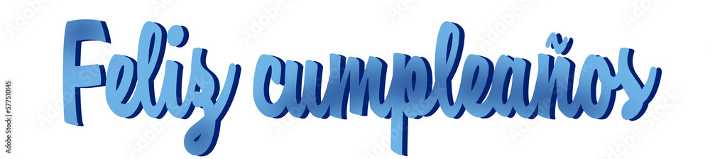 feliz cumpleaños written in Spanish - blue color - greeting card - no ...