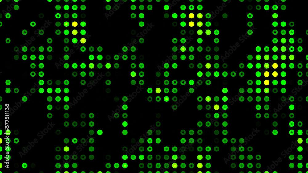 Background with moving flickering dots in computer program. Motion. Computer background with ...