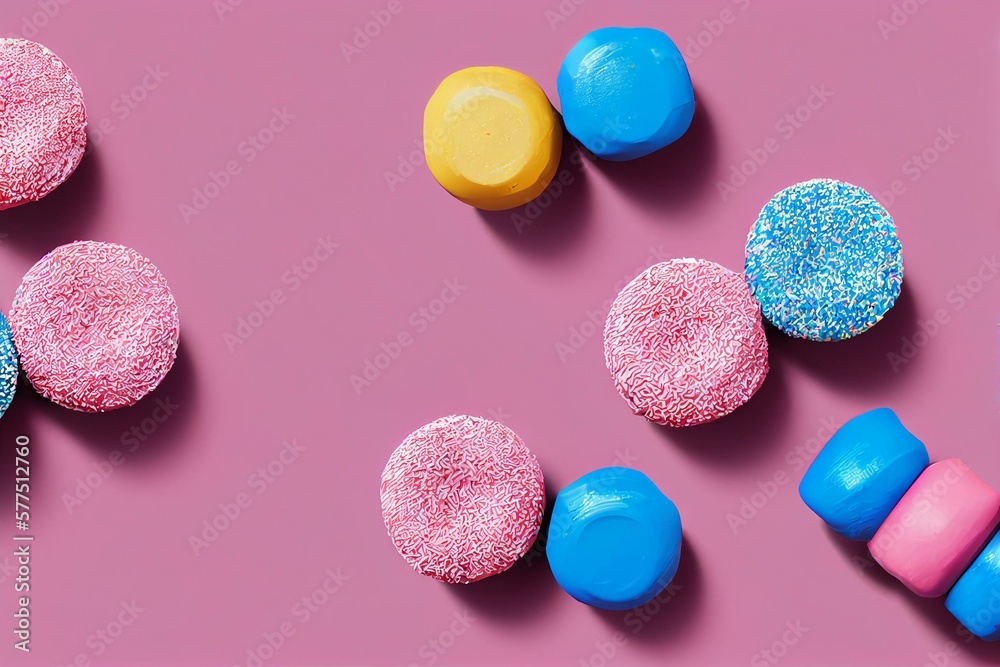 exercise dumbbell with pink chocolate donuts with confetti replacing ...