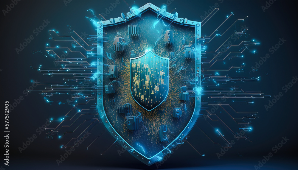 Cybersecurity And Blockchain Technology Securing Digital Transactions Ai Generated Stock