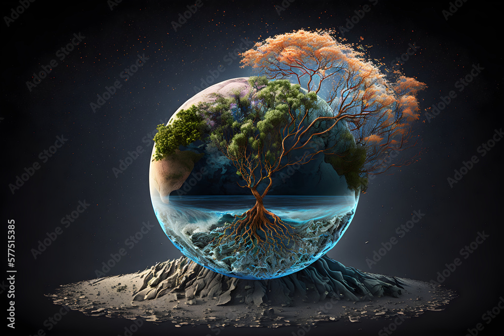 Global climate change concept. Earth planet suffering from global ...