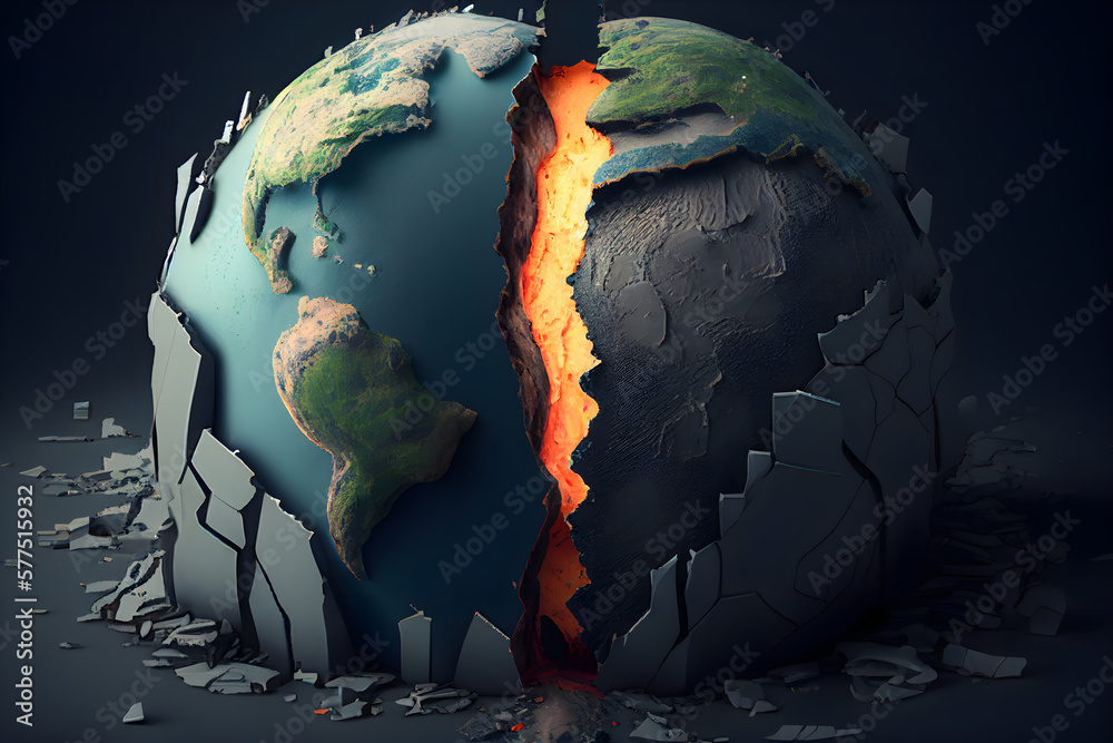 Tectonic plate shift and tectonic fault concept. AI generated Stock ...