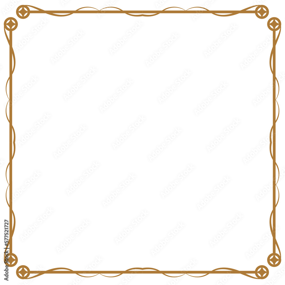 Artistic square border and frame without background Stock Illustration ...