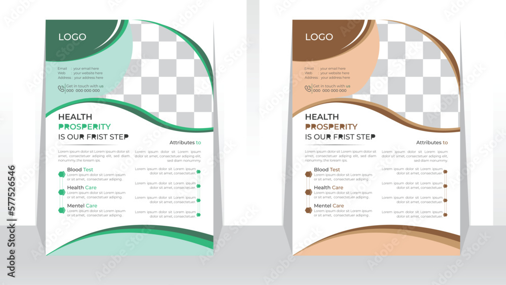 modern medical business flyer template with abstract shape and flyer ...