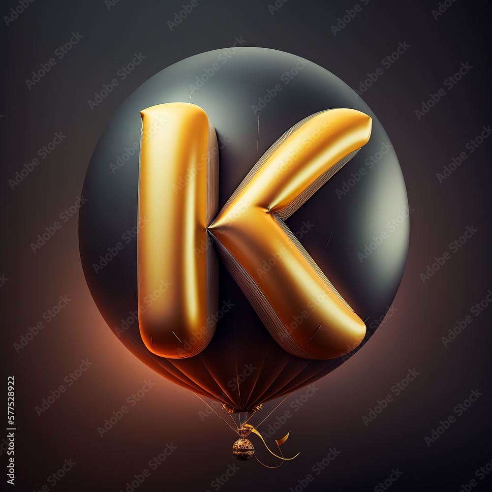 3d, letter, symbol, sign, gold, generative, ai, illustration, vector ...
