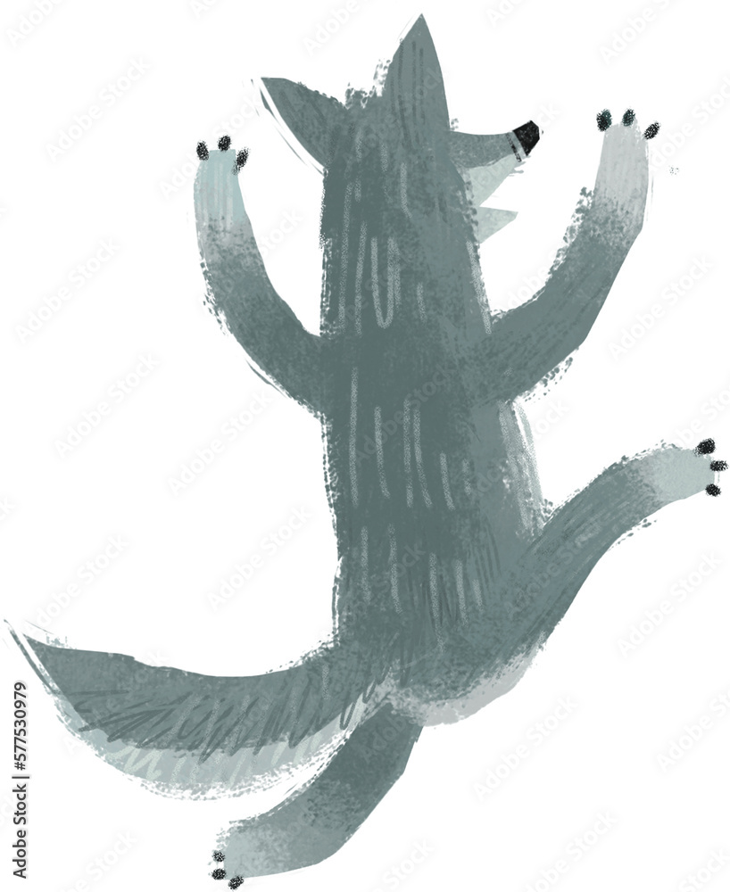 cartoon scene with bad wolf on white background illustration for ...