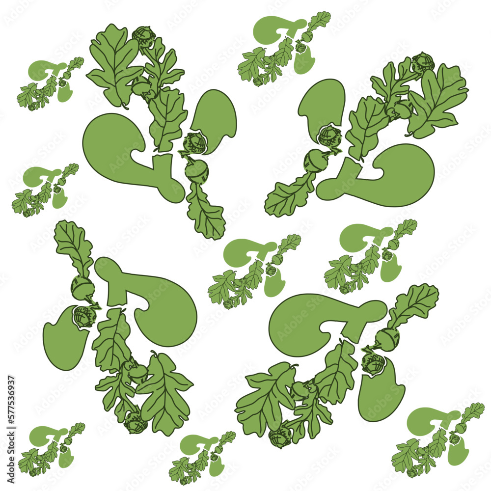 Pattern of stylized letters. Decorative typeface with vegetative ...