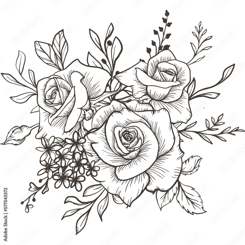 Rose Illustration Graphic, Rose Graphic, Rose Illustration, Flower ...