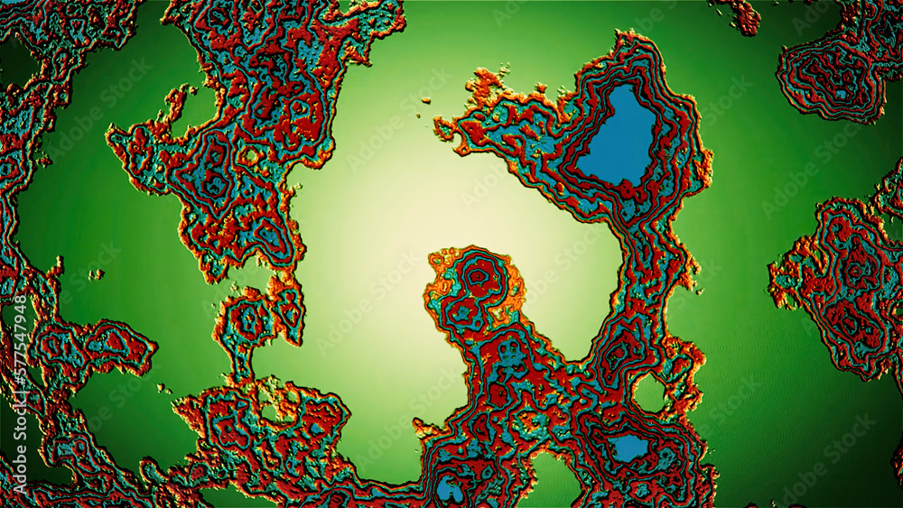 Abstract visualization of microorganisms under microscope. Motion ...