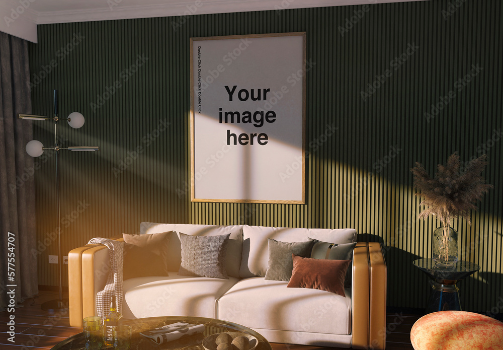 Elegant Retro House Mockup Scene 09 Stock Template | Adobe Stock