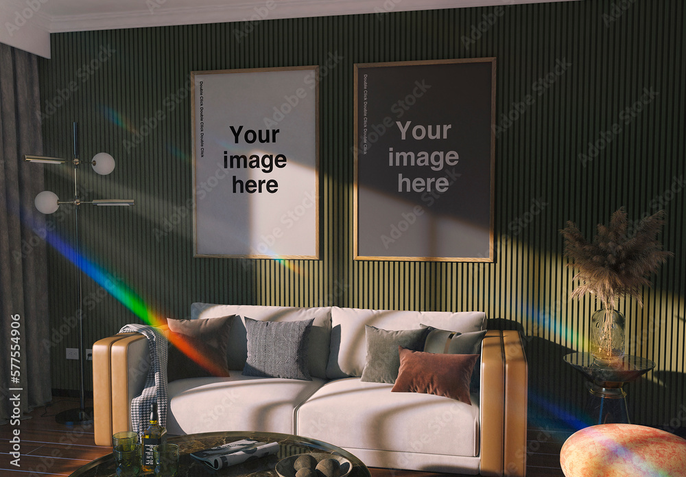 Elegant Retro House Mockup Scene 10 Stock Template | Adobe Stock