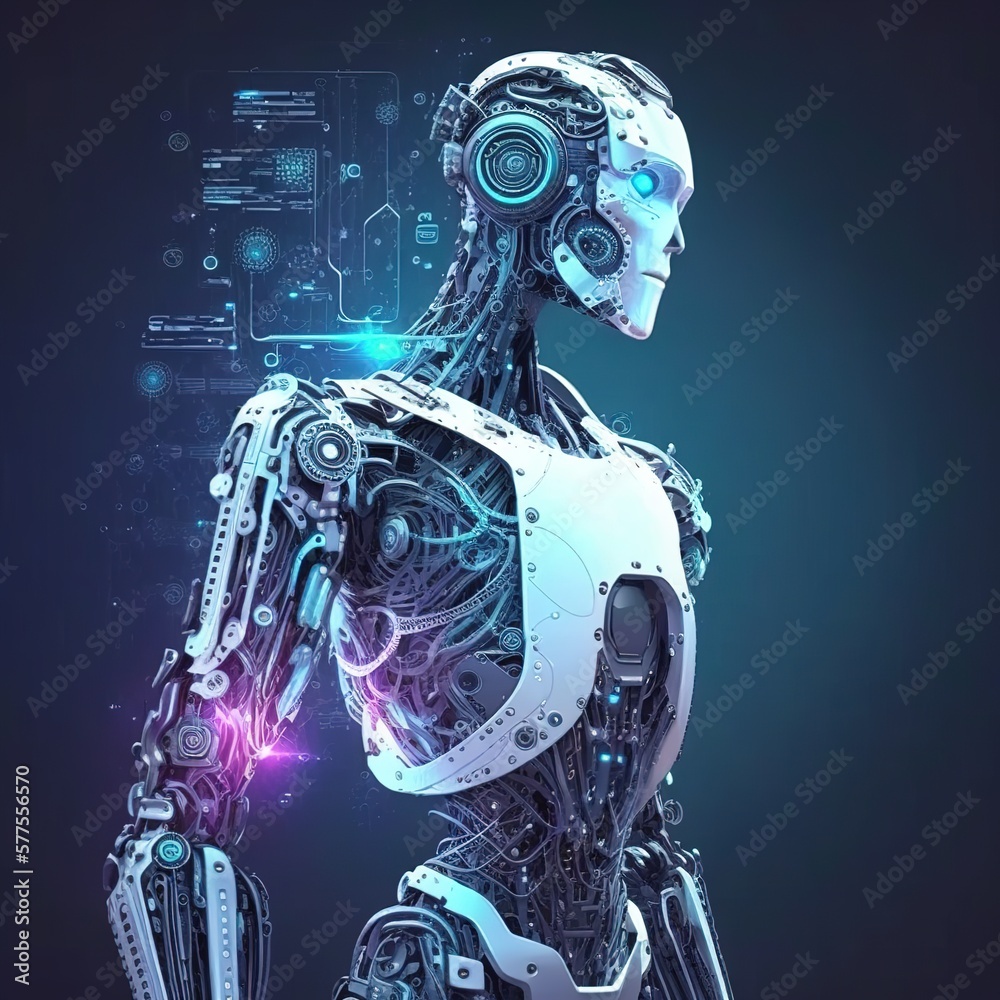 Artificial Intelligence. man using technology smart robot AI ...