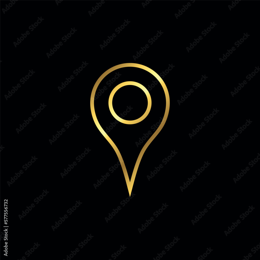 Gold Color Scheme Map Point Location Icon Vector Template Stock Vector ...