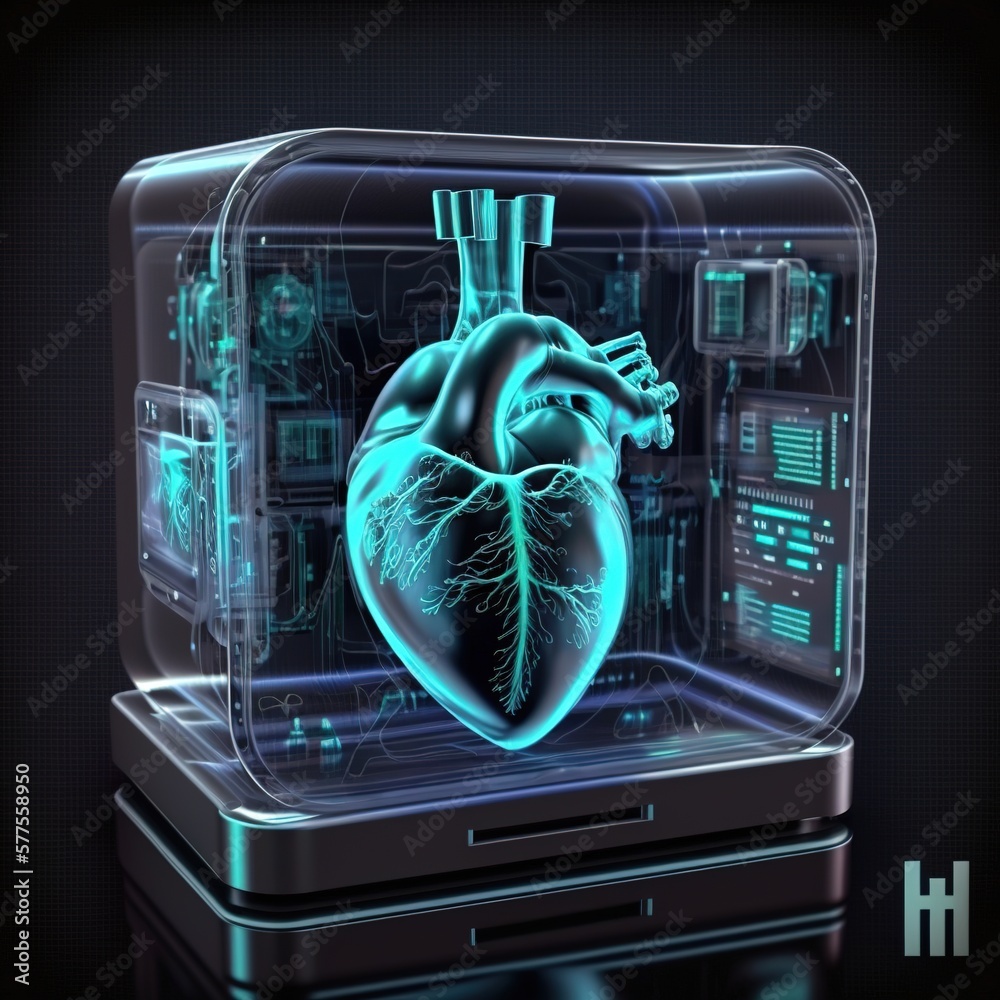 Modern medical cardiology technology. Medical interface for monitoring ...