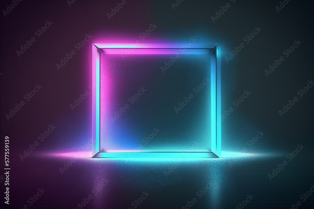 Neon Frame background, vaporwave style Stock Illustration | Adobe Stock