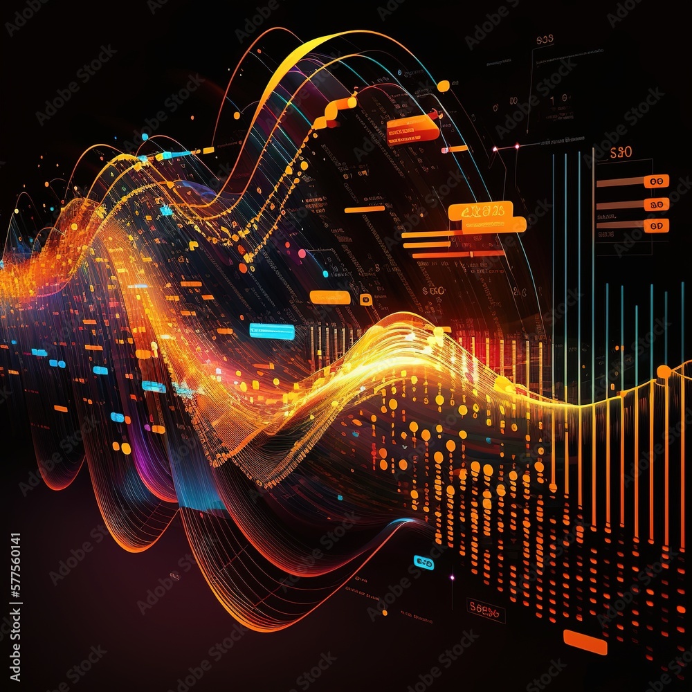 Technology background moving data array/Technological background data ...