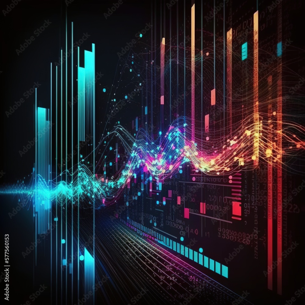 Technology background moving data array/Technological background data ...