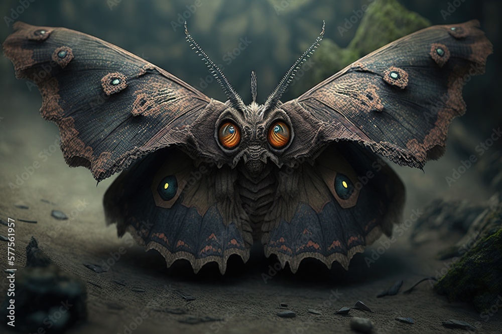 Very ugly scary butterfly, concept of Hideous and Unsettling, created ...