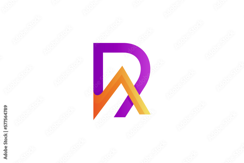 RA, AR logo design with letter symbol R and A combination in monogram ...