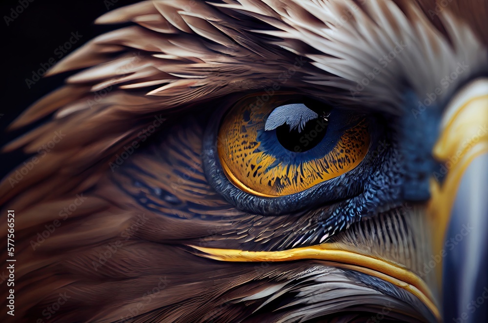 Eagle Eye Super Closeup Generative AI Stock Illustration | Adobe Stock