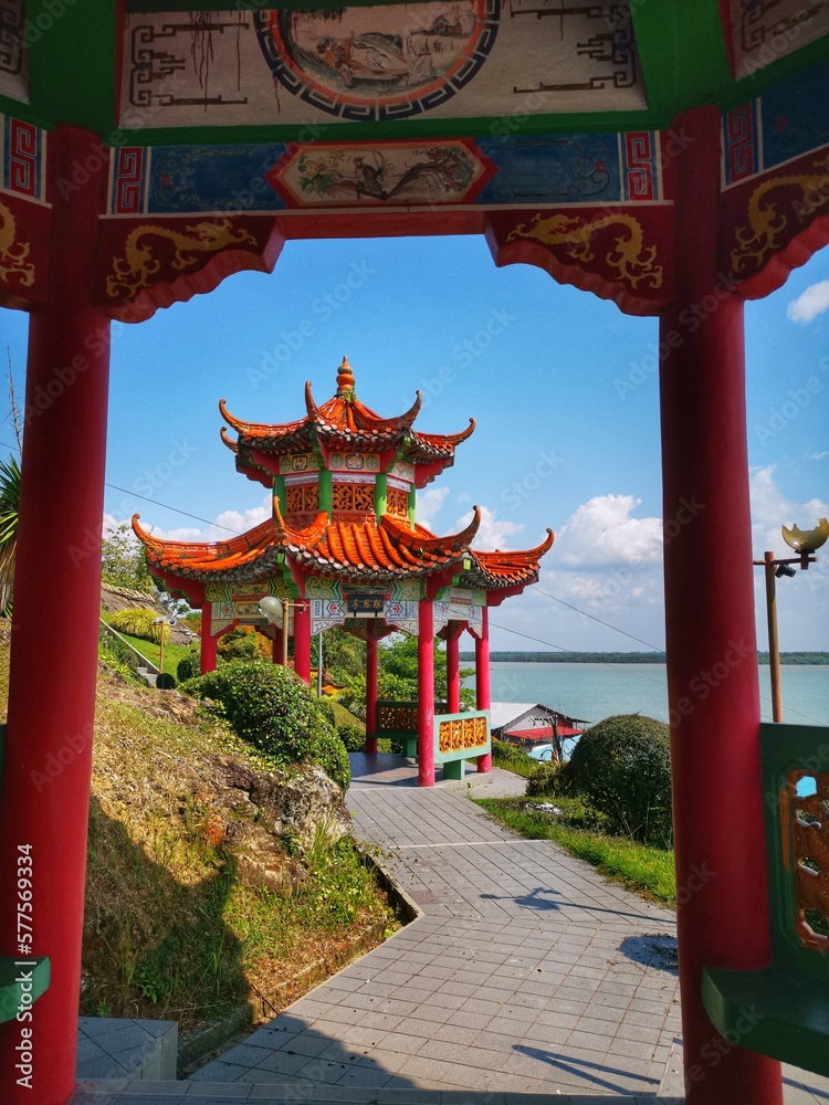 Fotka „Ching San Yen Temple, a Buddhist temple on a hill at the Sarawak ...