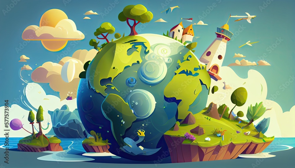 vector cartoon world environment Earth Day the importance of loving ...