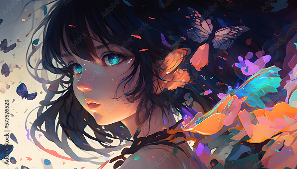 Anime Girl Butterfly Wings