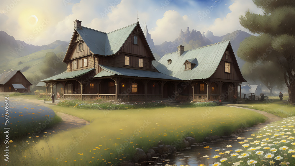 1940's - Old American Style Farmhouse, fantasy, cg, beautiful, story ...