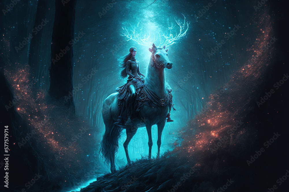Mystic Horses At Night