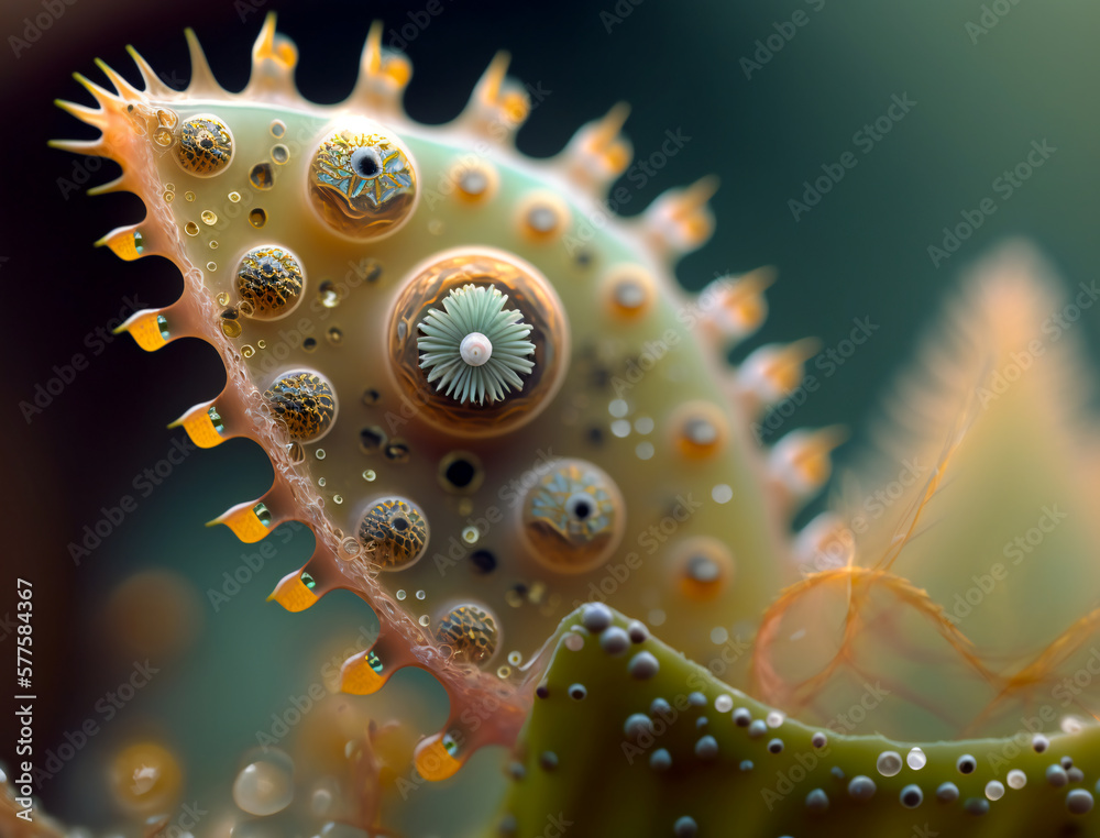 Abstract close-up image of the microcosm, under a microscope. Modern ...