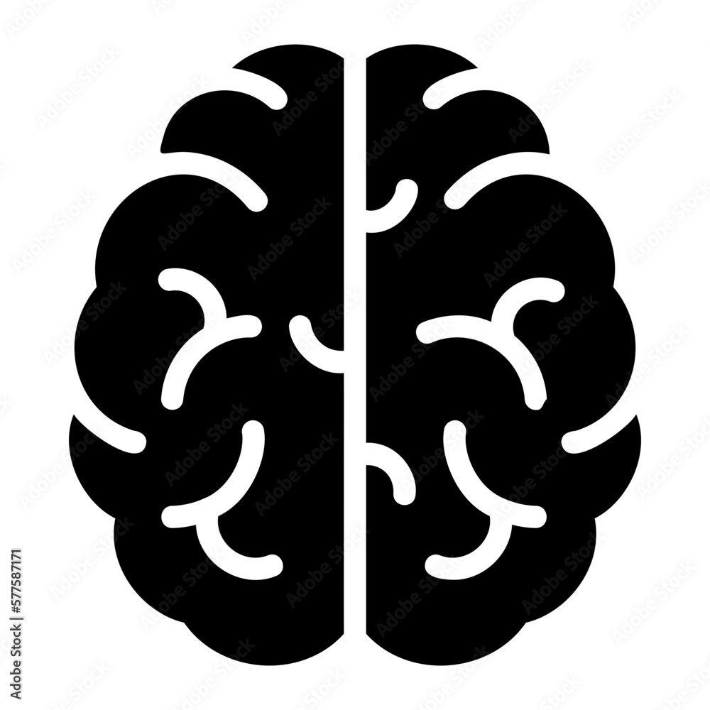 brain glyph icon Stock Vector | Adobe Stock