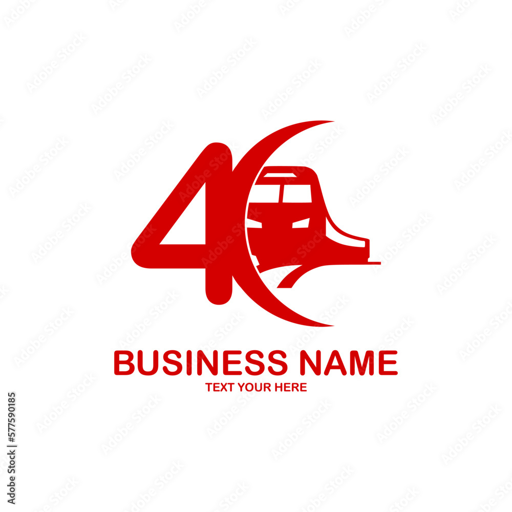 Number 4 with train vector logo template. numbers for event, promo ... Number 4 with train vector logo template. numbers for event, promo ...