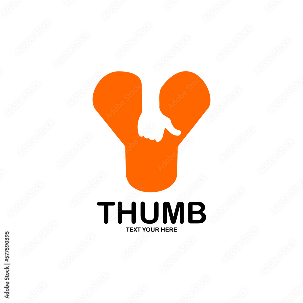 Hand thumb letter Y logo design vector. Suitable for hand symbol ...