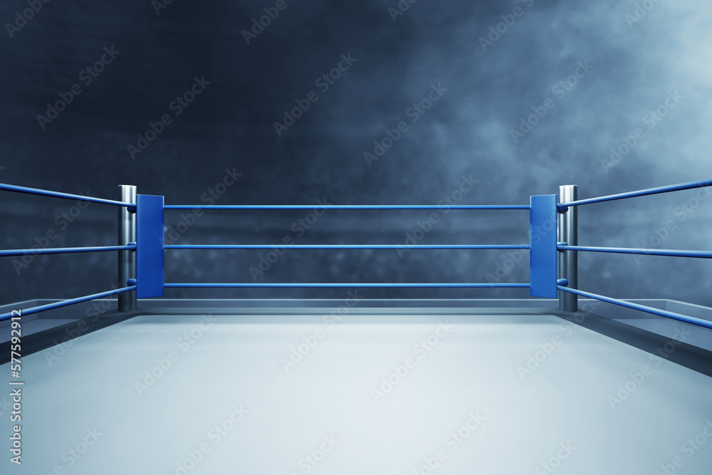Professional boxing ring 3d illustration Stock Illustration | Adobe Stock