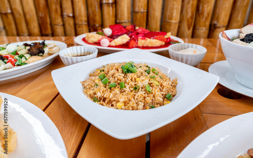 Chifa, half dozen of fried wantan with tamarind. peruvian food. chaufa ...