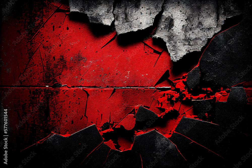 Red, Black and White Wall background with cracks Stock Illustration ...