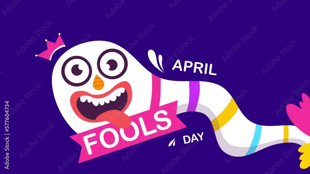 Vidéo Stock April fools day with funny prank illustration Motion ...
