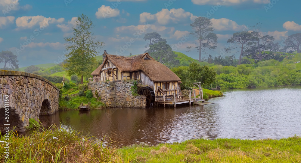 MATAMATA- NEW ZEALAND -NOVEMBER -2- 2022: Hobbiton - movie set created ...