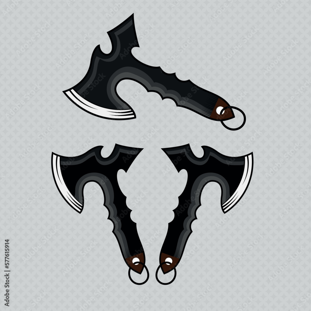 Set of throwing axe icon, throwing axe Vector illustration, throwing axe set vector sticker. Axe ...