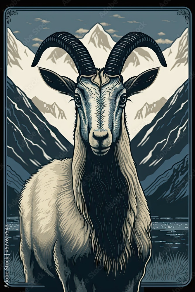 Beautiful Designer Illustration of Ancient Mythological Majestic Alpine ...