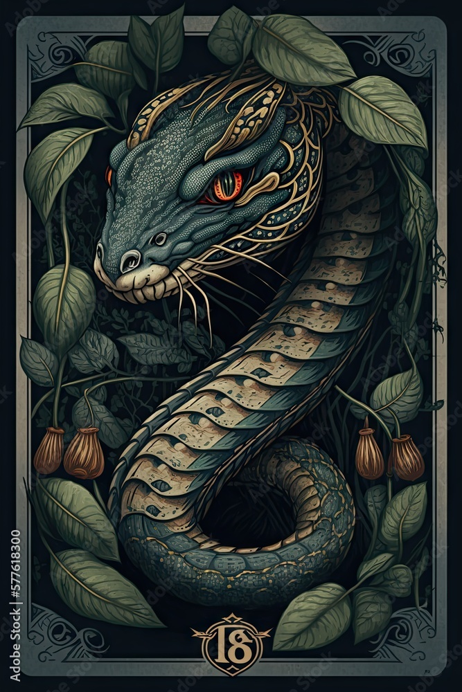 Beautiful Designer Illustration of Ancient Mythological Majestic Cobra ...