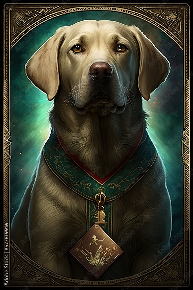 Designer Illustration of Ancient Mythological Majestic Labrador ...