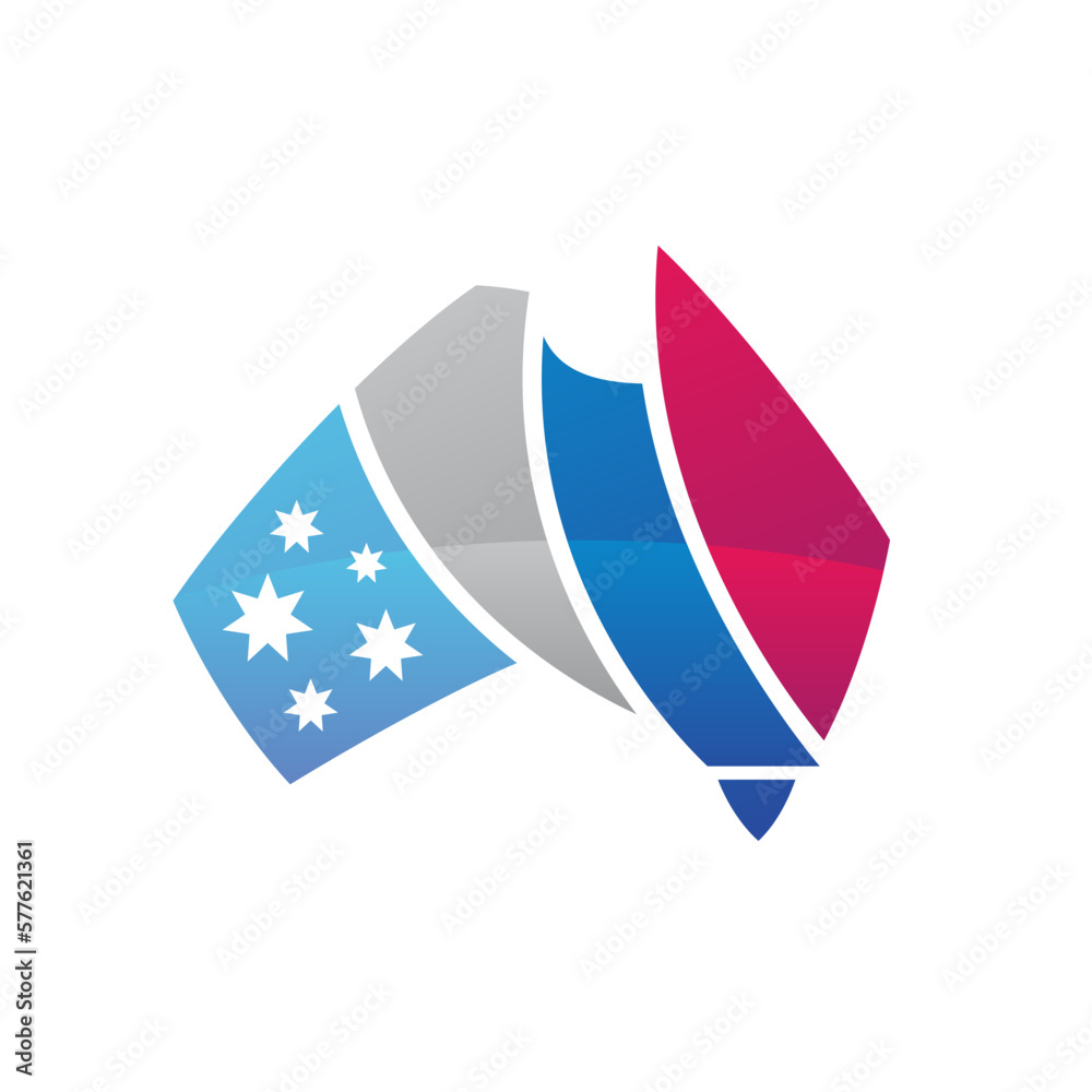 Flag Australian Map Logo Stock Vector | Adobe Stock