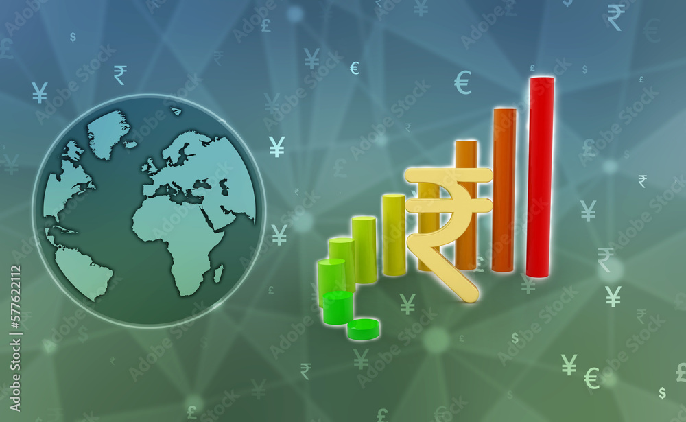 Indian rupee background, Stock market background with Indian rupee ...