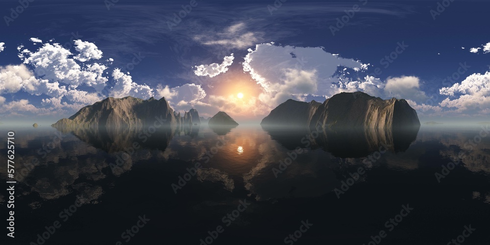 archipelago, sea bay, HDRI, environment map , Round panorama, spherical ...