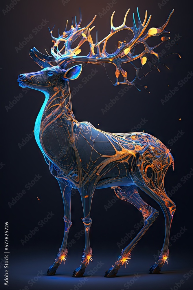 Cool, Epic, Artistic, Beautiful, and Unique Illustration of Deer Animal ...