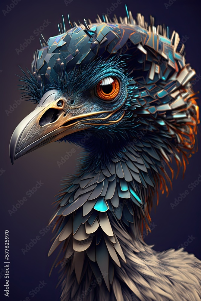 Cool, Epic, Artistic, Beautiful, and Unique Illustration of Emu Animal ...