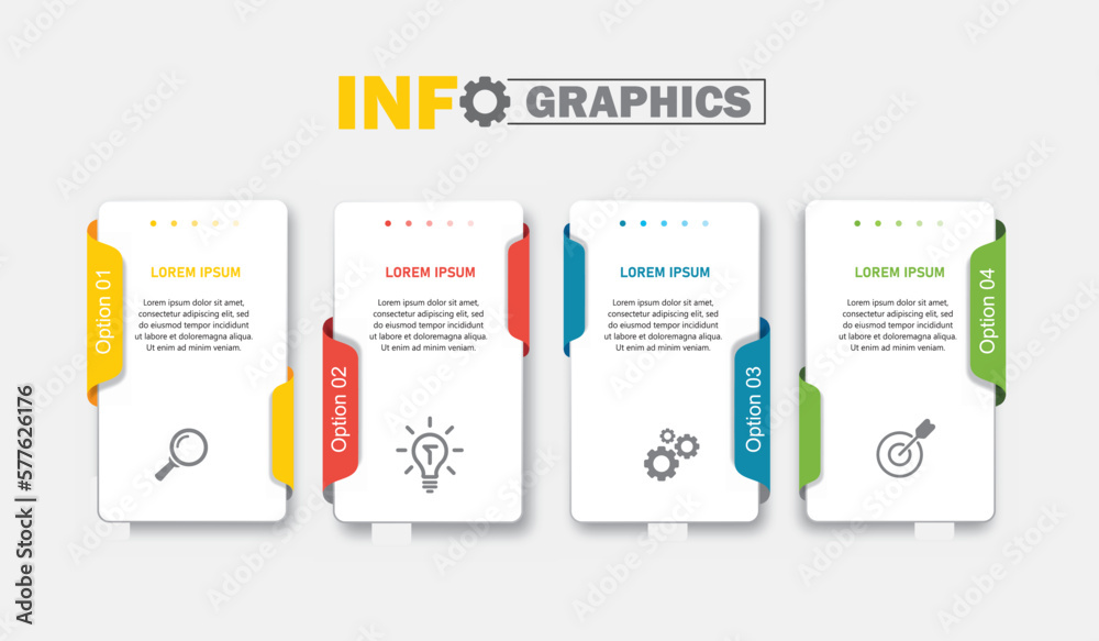 infographic design template vector illustration with icons and 4 ...