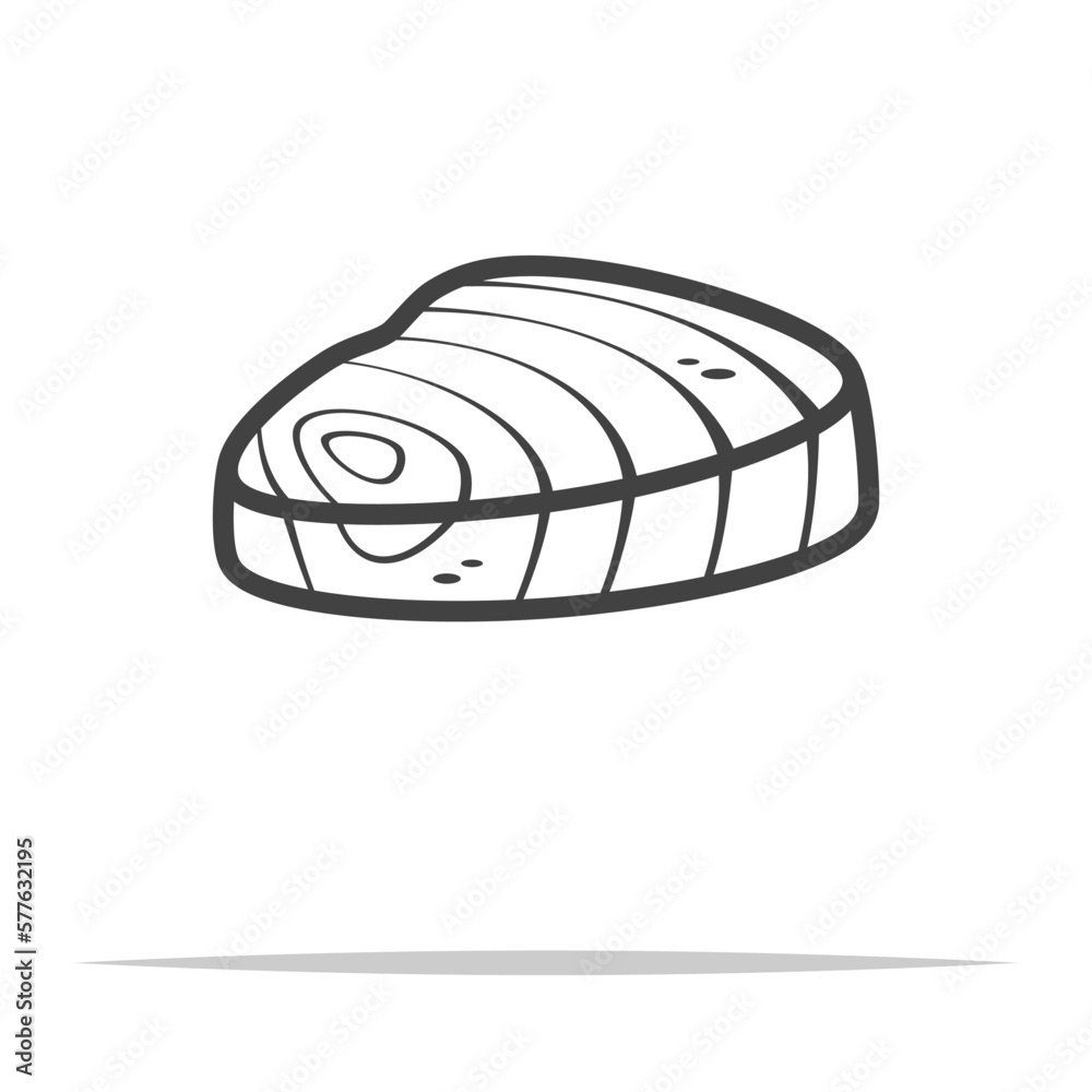 Tuna steak outline icon transparent vector isolated Stock Vector ...